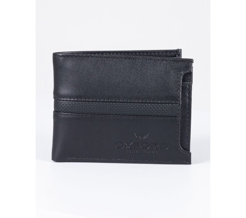 Billetera negra en cuero para hombre - oxfordjeans
